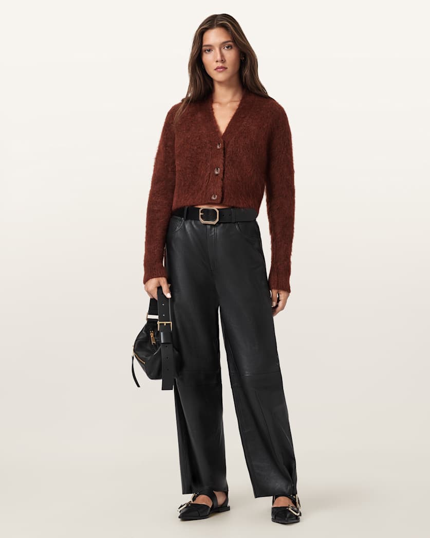 Rubi Wick Cropped Cardigan CHESTNUT BROWN | ALLSAINTS DE